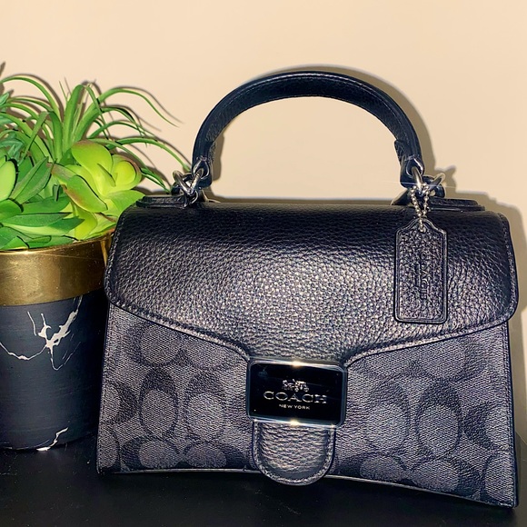 Coach | Bags | Coach Pepper Satchel Signature Canvas Leather ...